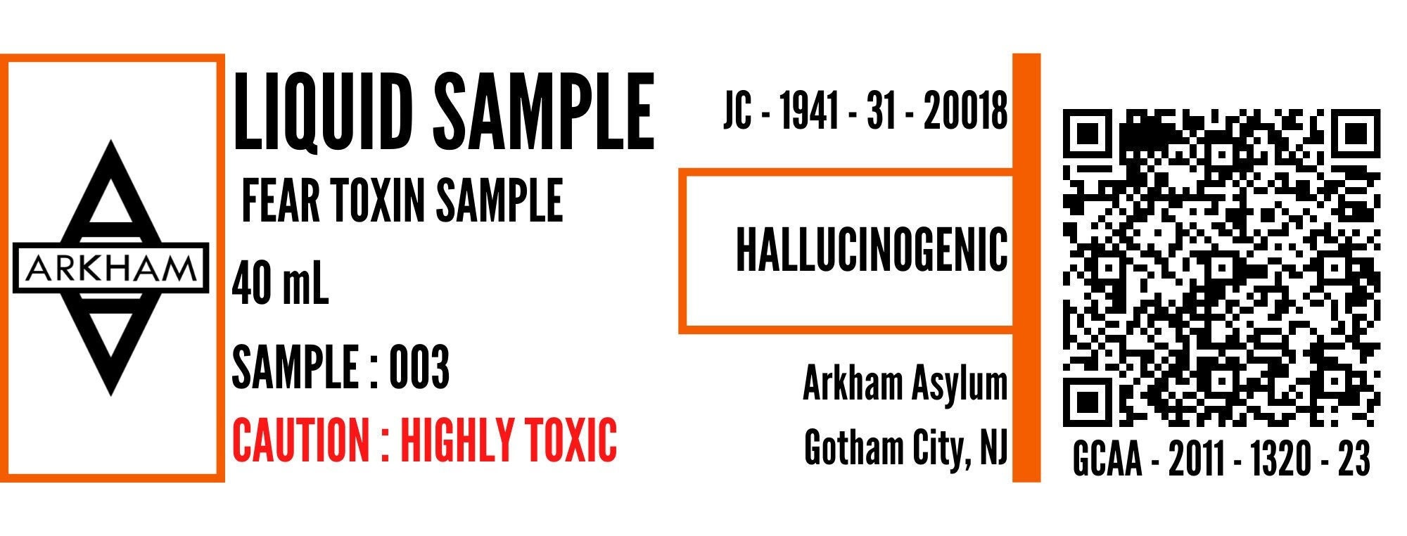 Scarecrow Fear Gas Label - Etsy