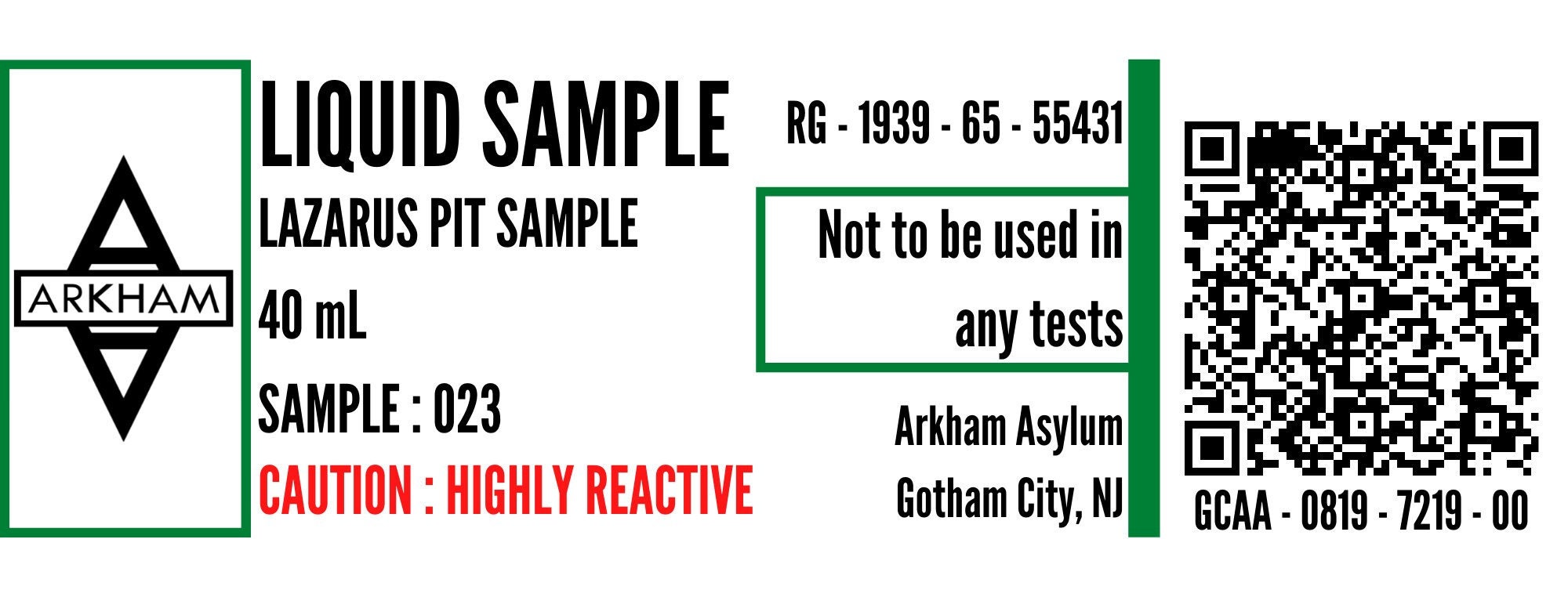 Ra's Al Ghul Lazarus Pit Label - Etsy