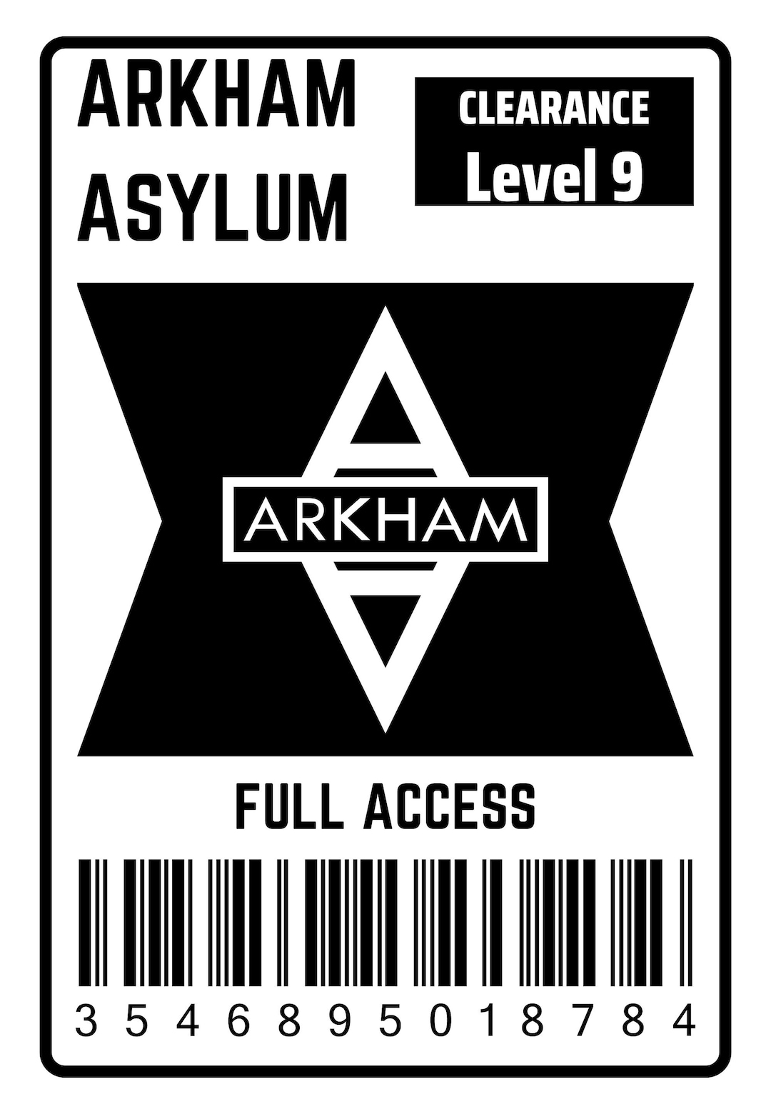Arkham Asylum Security Badge - Etsy UK