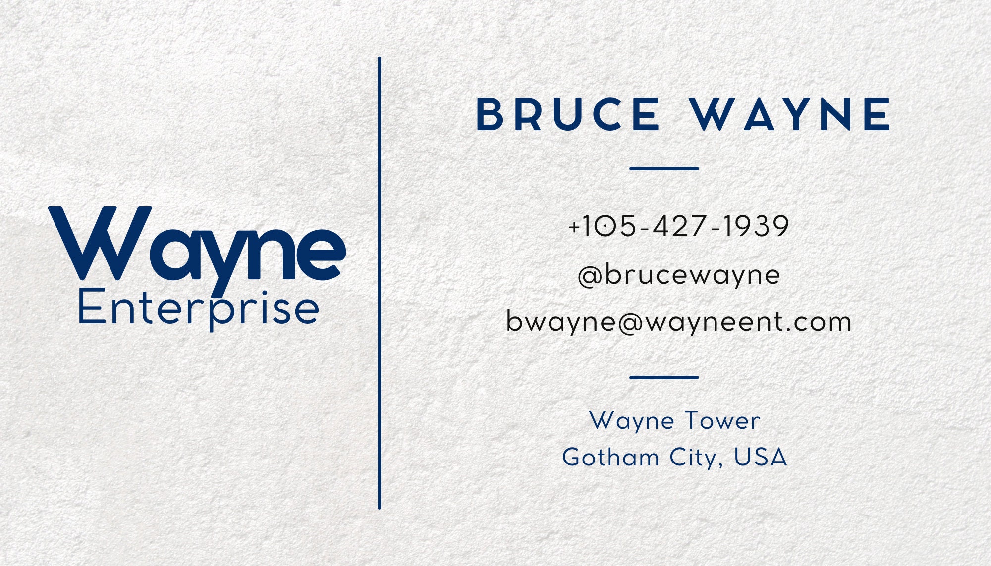 Bruce Wayne's Business Card - Etsy