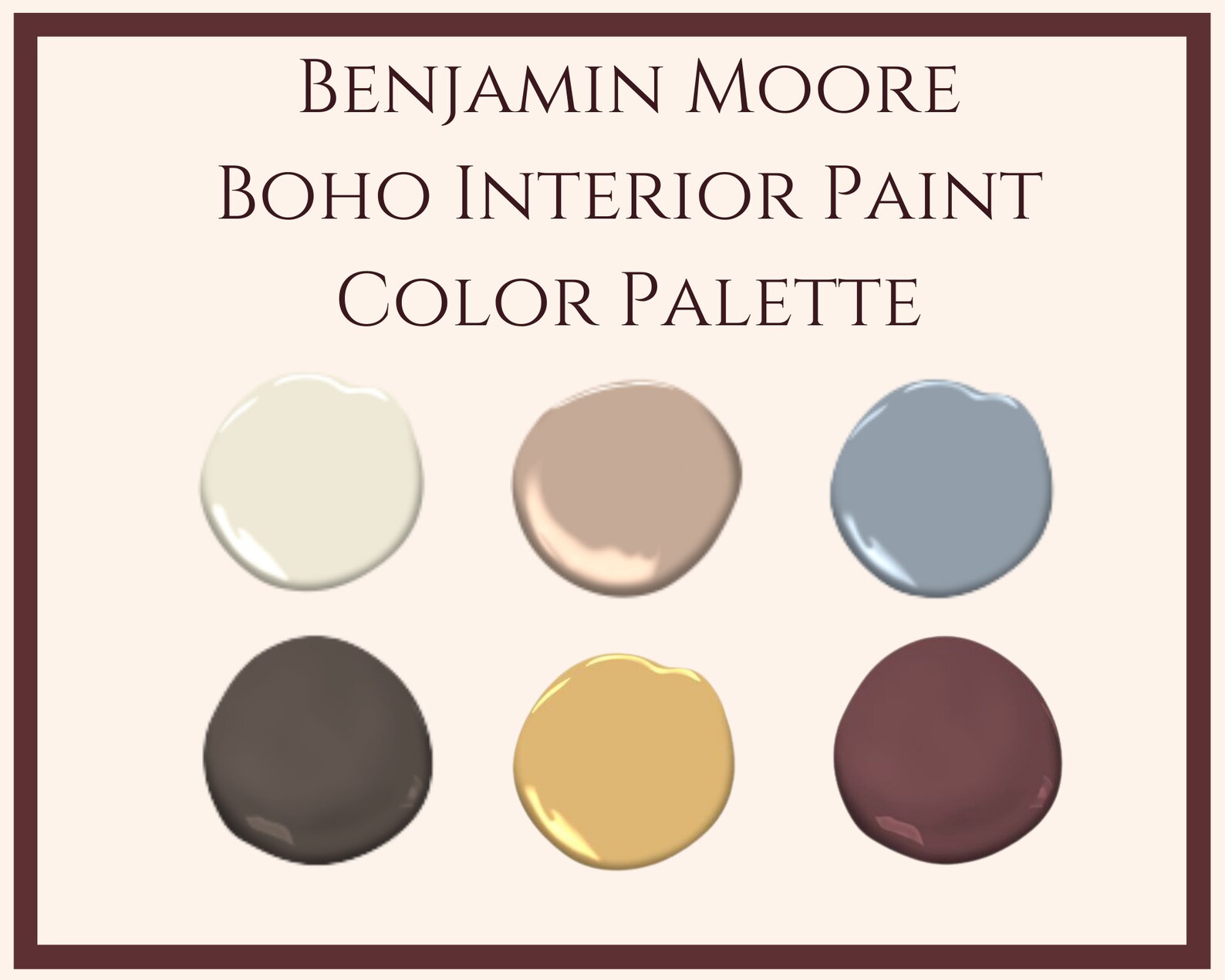 Home Paint Color Palette, Interior Paint Palette, Boho/bohemian Style ...