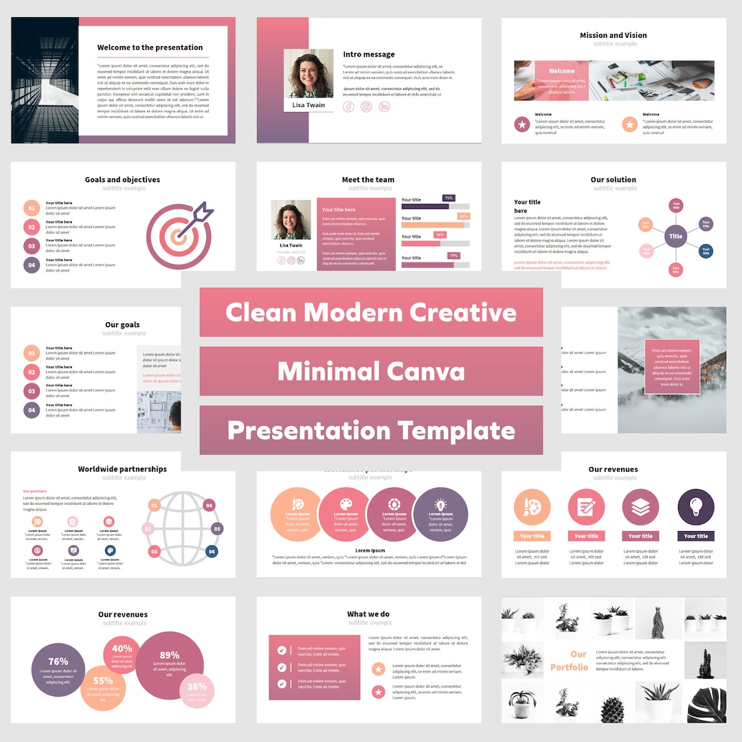 Canva Business Powerpoint Presentation Template - Etsy