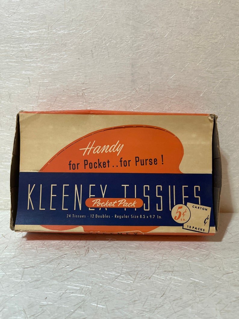 Vintage 1950s Kleenex Box With 7 Packs of Tissue. - Etsy