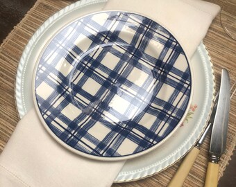 Blue Plaid Plate - Etsy