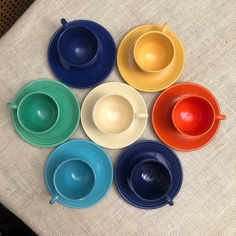 Fiesta Ware Cup and Saucer - Etsy