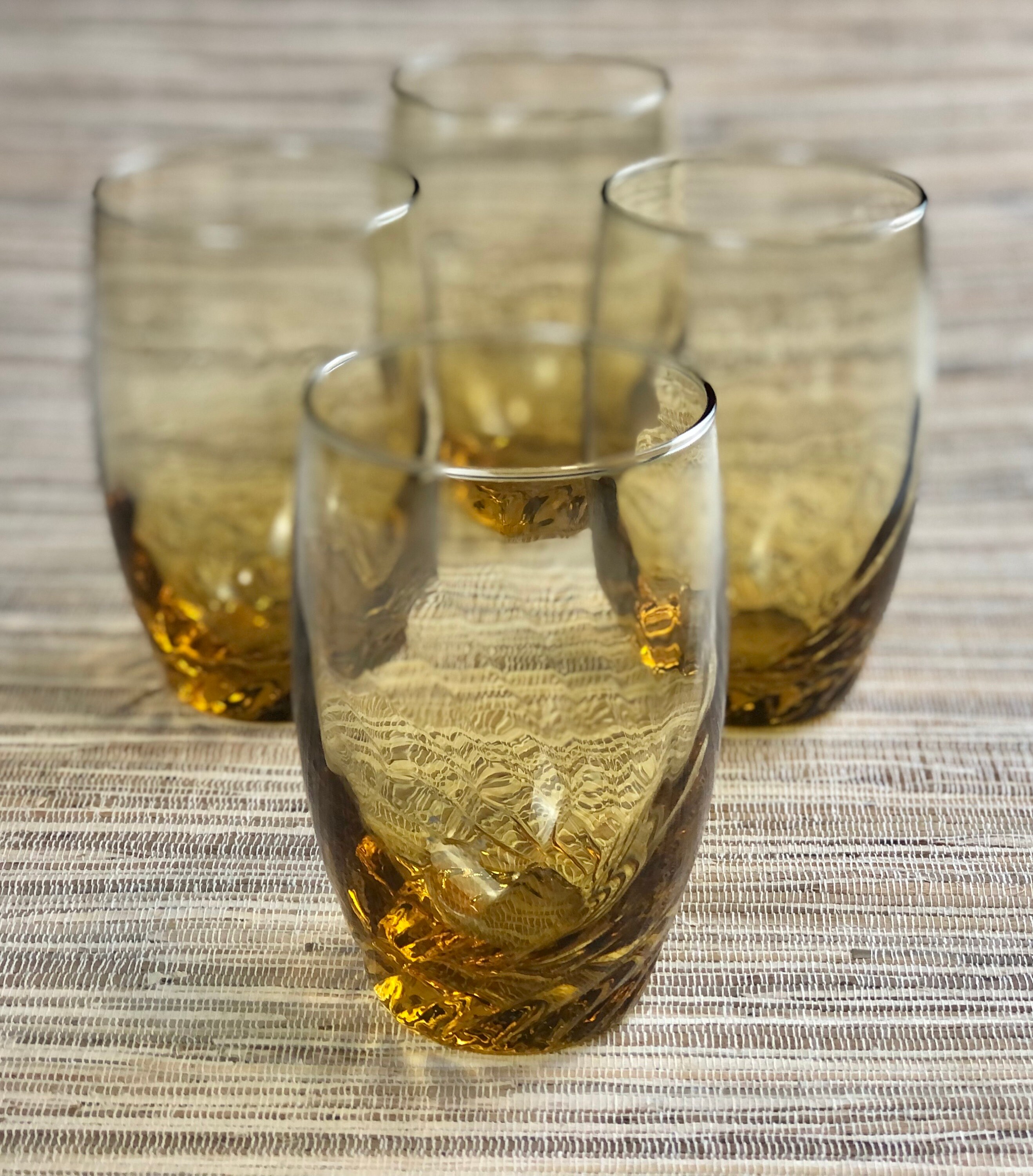 Libby Amber Swirled Tumblers Set of 4 - Etsy