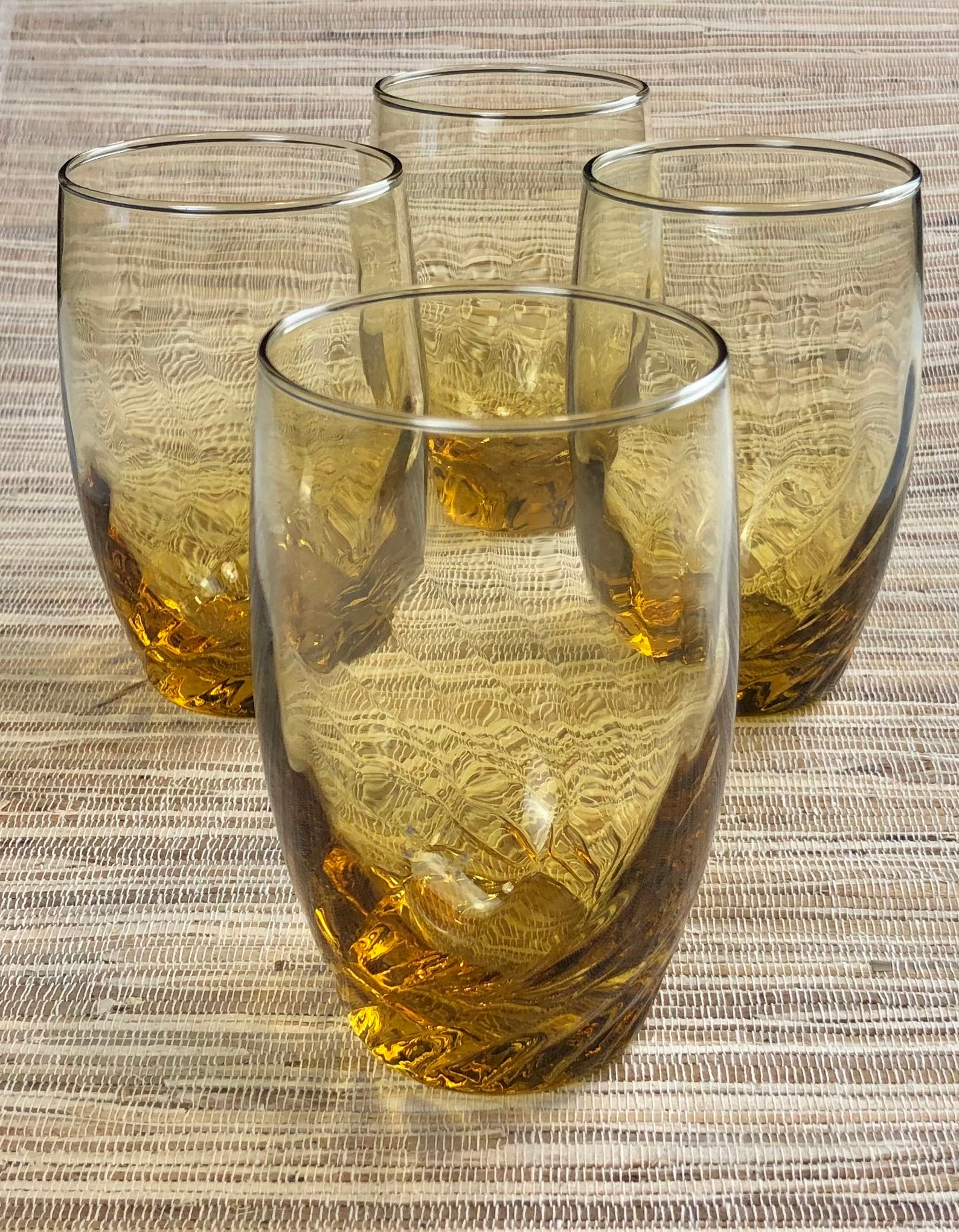 Libby Amber Swirled Tumblers Set of 4 - Etsy