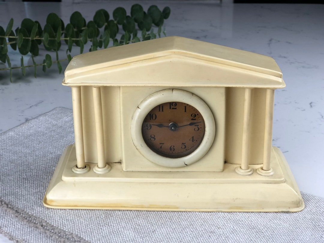 The Lux MFG Co. Celluloid Mantle Clock - Etsy