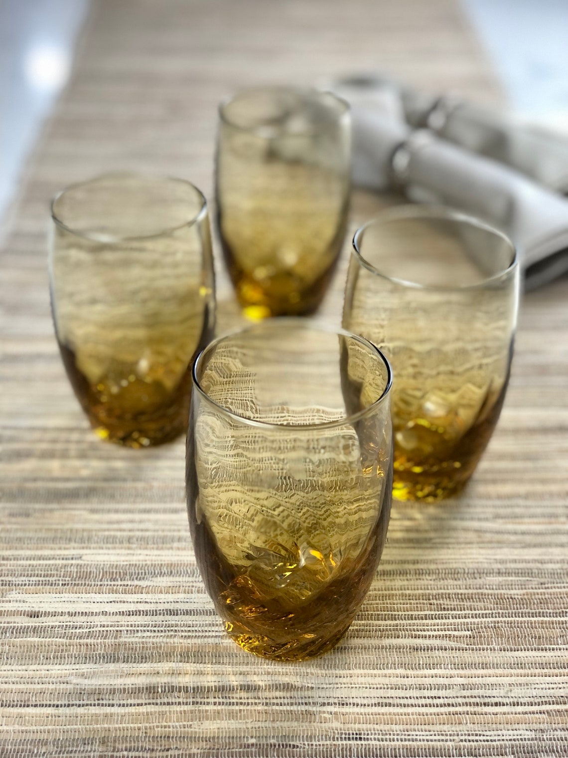 Libby Amber Swirled Tumblers Set of 4 - Etsy