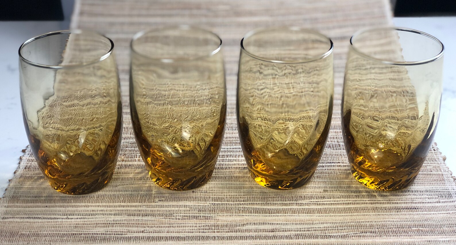 Libby Amber Swirled Tumblers Set of 4 - Etsy
