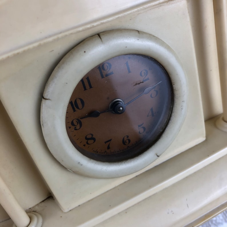 The Lux MFG Co. Celluloid Mantle Clock - Etsy