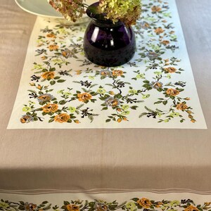 1960s Floral Retro Rectangular Tablecloth 64x54 - Etsy