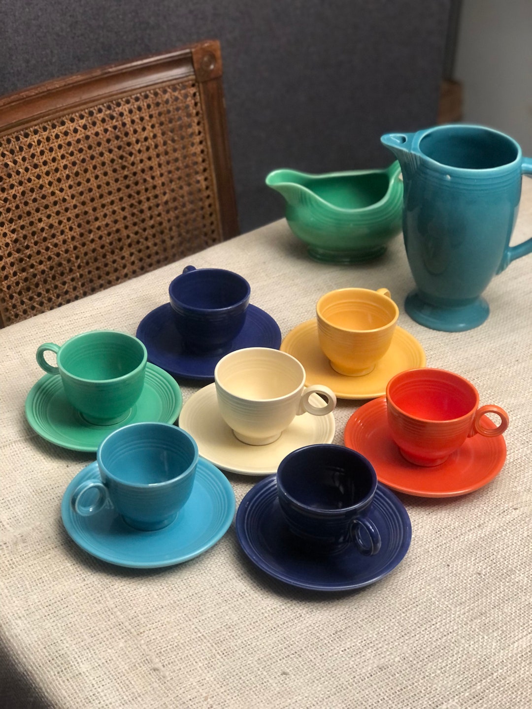 Fiesta Ware Cup and Saucer - Etsy