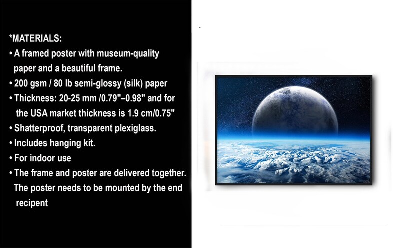 Space Poster. Alien World Landscape Wall Art. Planet Moon - Etsy