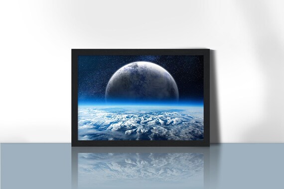Space Poster. Alien World Landscape Wall Art. Planet Moon - Etsy