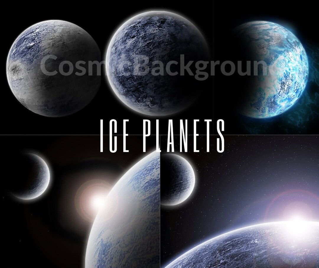 3d Illustration of Outer Space Ice Planet Frosty Worlds in - Etsy