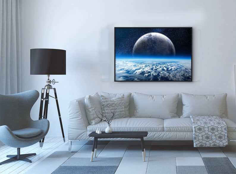Space Poster. Alien World Landscape Wall Art. Planet Moon - Etsy