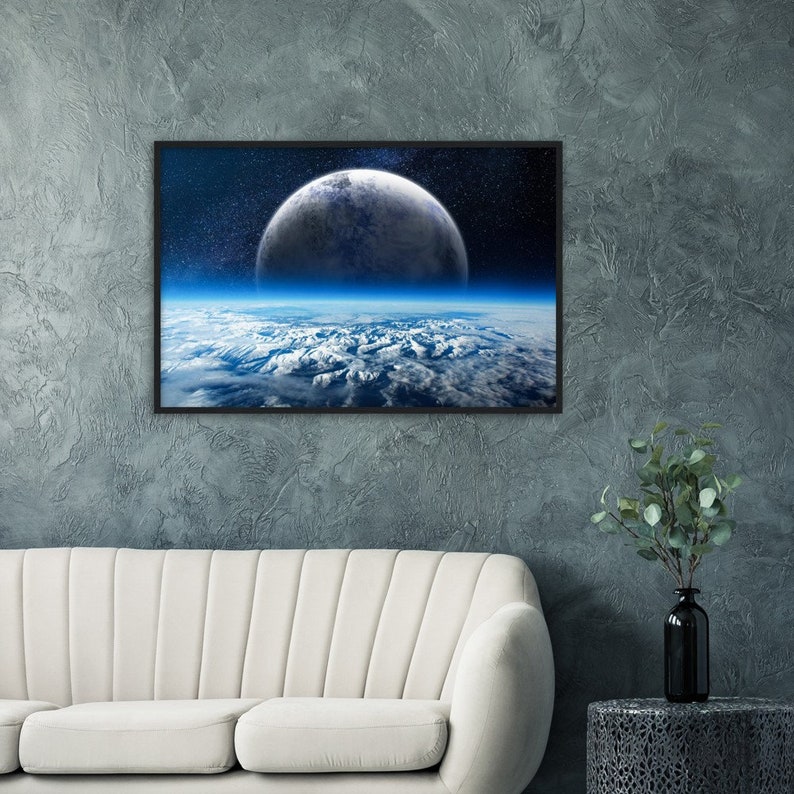 Space Poster. Alien World Landscape Wall Art. Planet Moon - Etsy