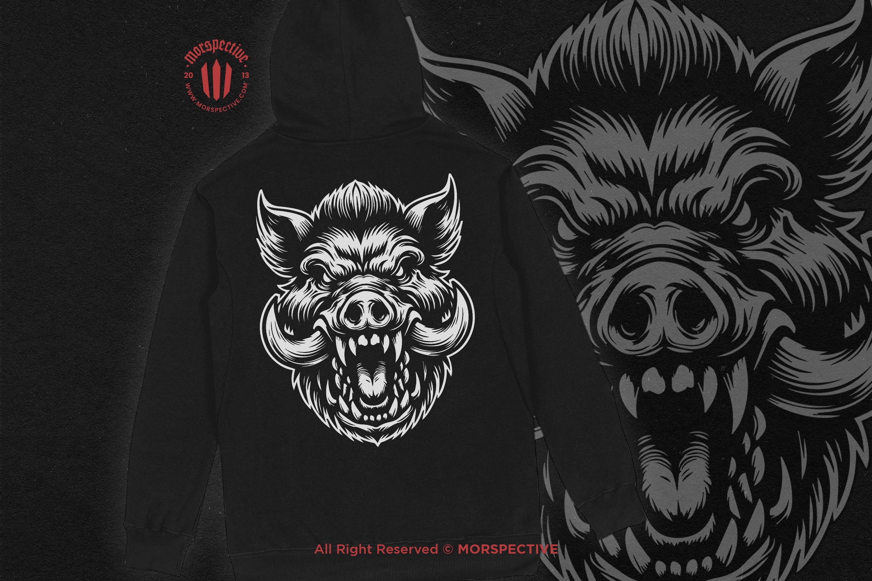 10 Bundle Dark Art Scary Angry Wild Boar Skull Head With Sharp Horn ...