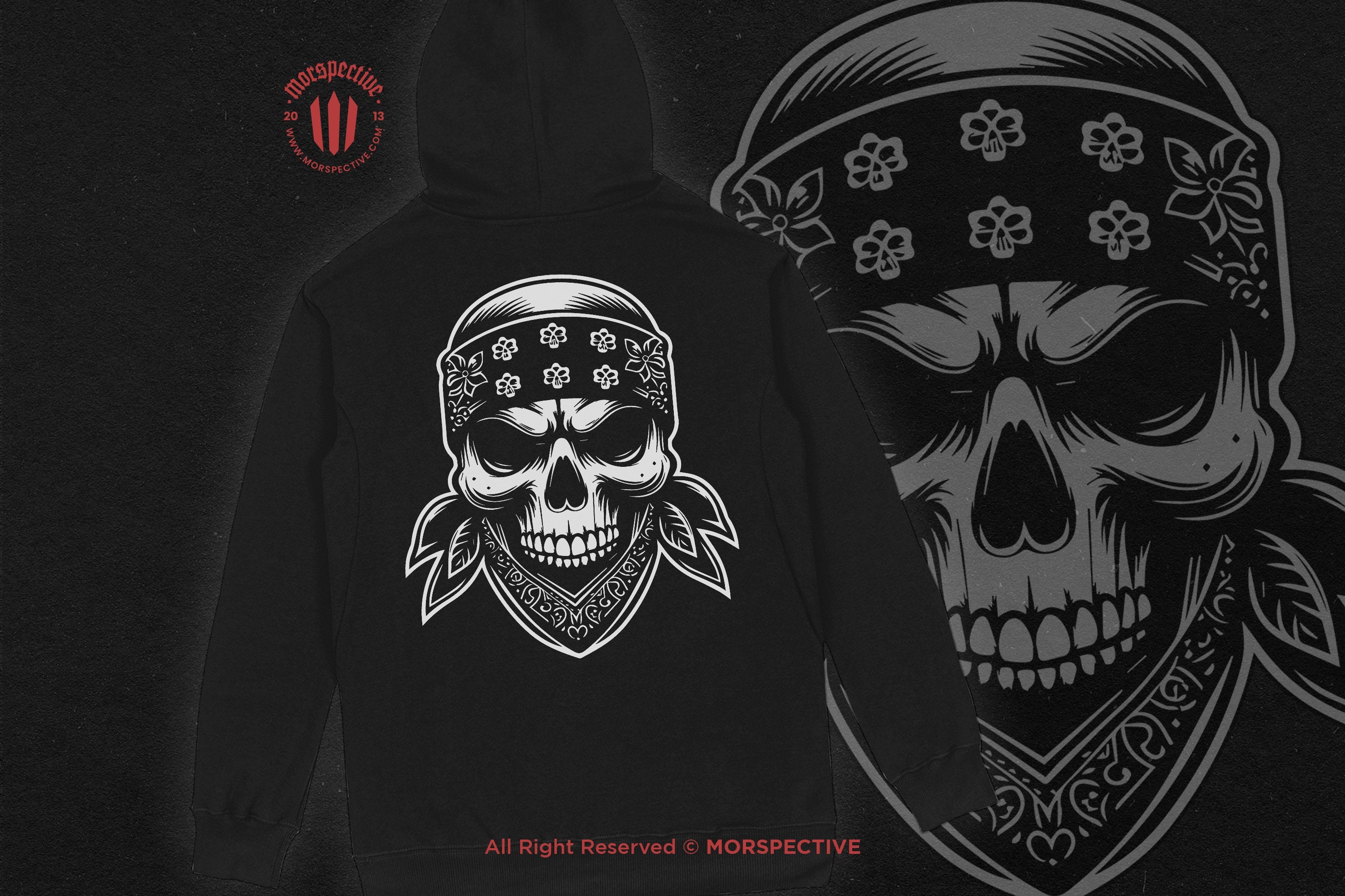 10 Bundle Dark Art Bandana Skull Head With Slayer Black and White ...