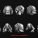 10 Bundle Dark Art Monster Predator Aliens Face Head Scary Horror ...
