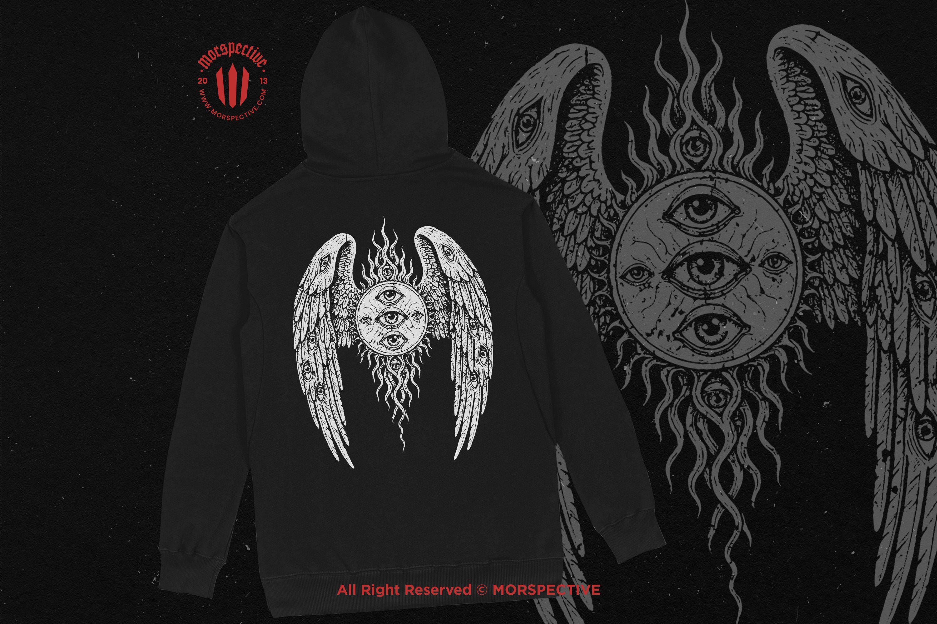 10 Bundle Dark Art Seraphim Wings the Watcher Angel Eye White Tattoo ...