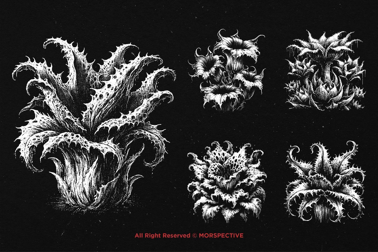 10 Bundle Dark Art Plant Scary Monster Horror Flower Spooky Wild Tree ...