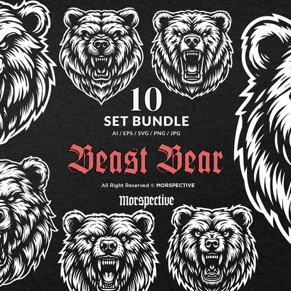 Angry Bear Svg - Etsy