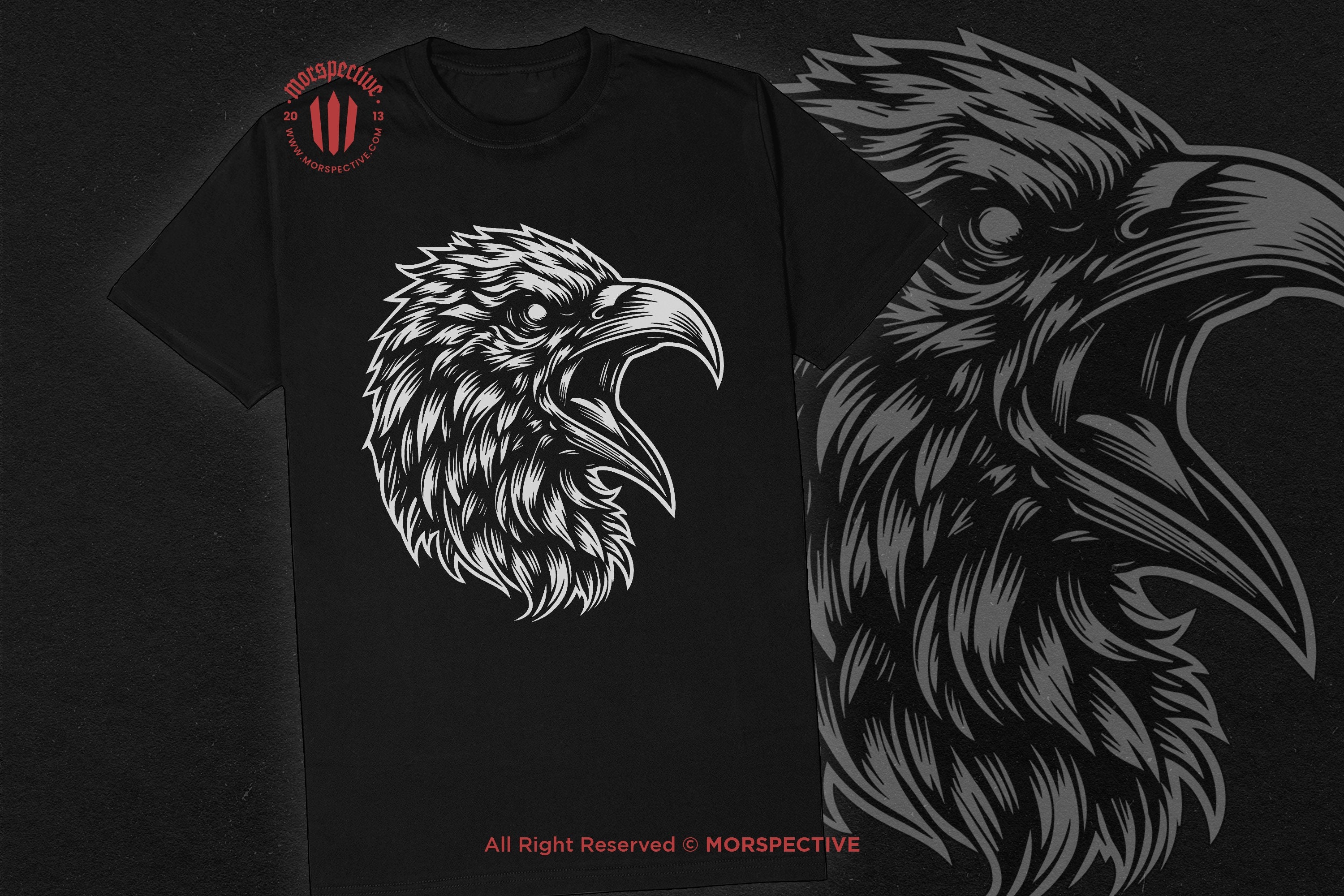 10 Bundle Dark Art Scary Angry Crow Head With Sharp Beak Black White ...