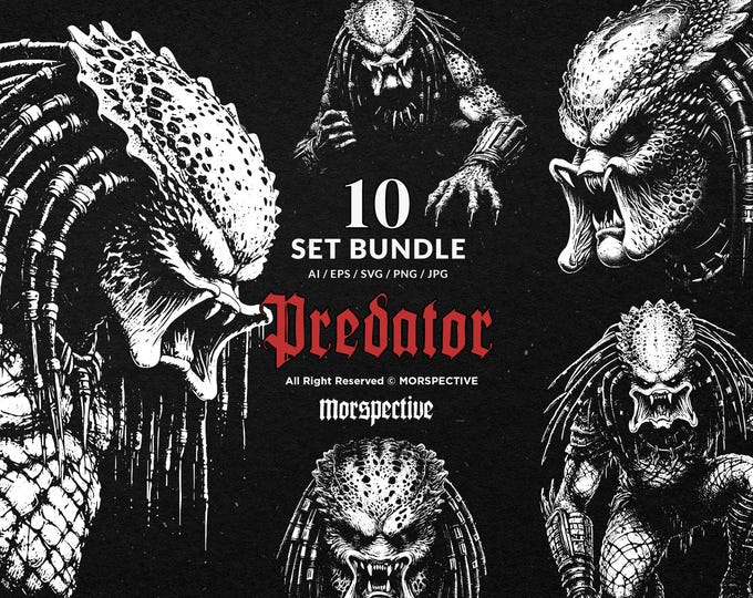 Alien Digital Files Super Predator svg Alien svg Plotterdatei Art ...
