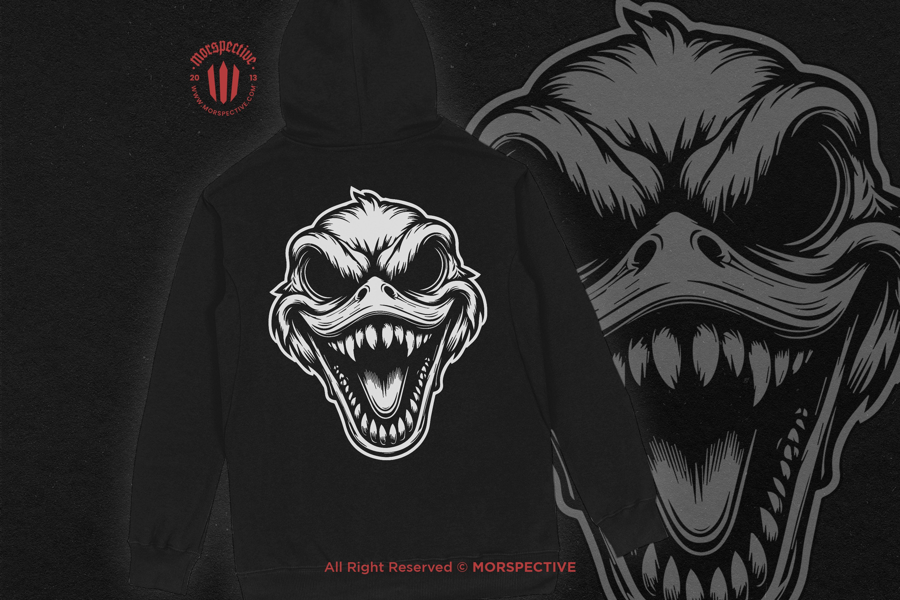 10 Bundle Dark Art Scary Duck Head With Sharp Teeth Illustration Tattoo ...