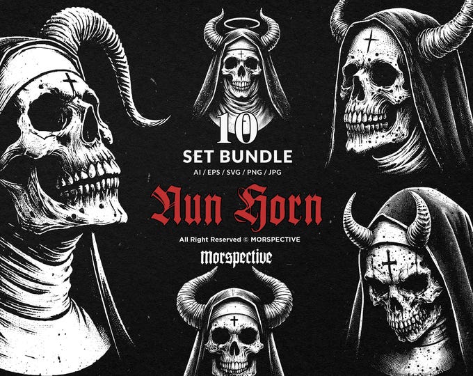 Demon Nun SVG / PNG, JPG Clipart / Satanic / Dark Occult / Cute Designs ...