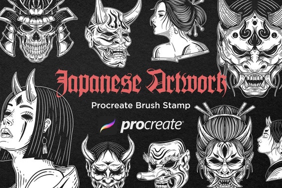 30 Japanese Mask Geisha Girl Samurai Dark Artworks Design - Etsy