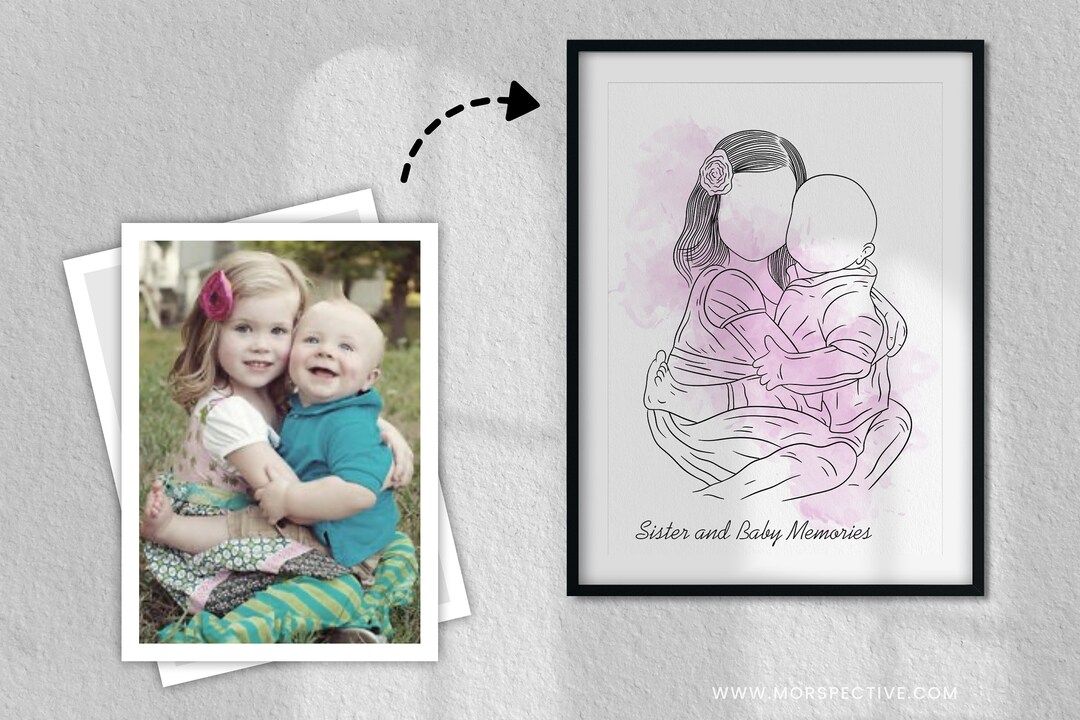 Custom Brother Little Brother Line Art Brothers Gift Family - Etsy