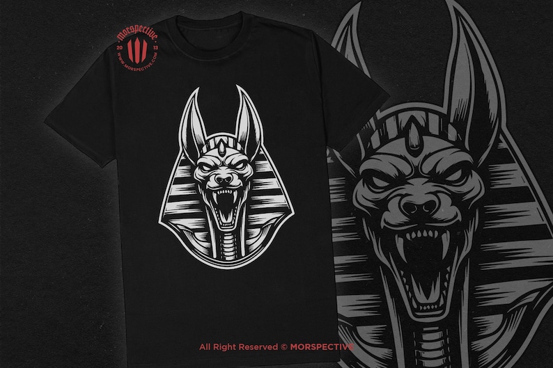 10 Bundle Dark Art Angry Anubis Head Black and White Illustration ...