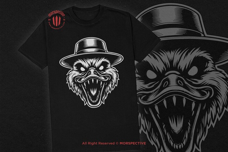 10 Bundle Dark Art Creepy Angry Duck Head With Hat Black and White ...