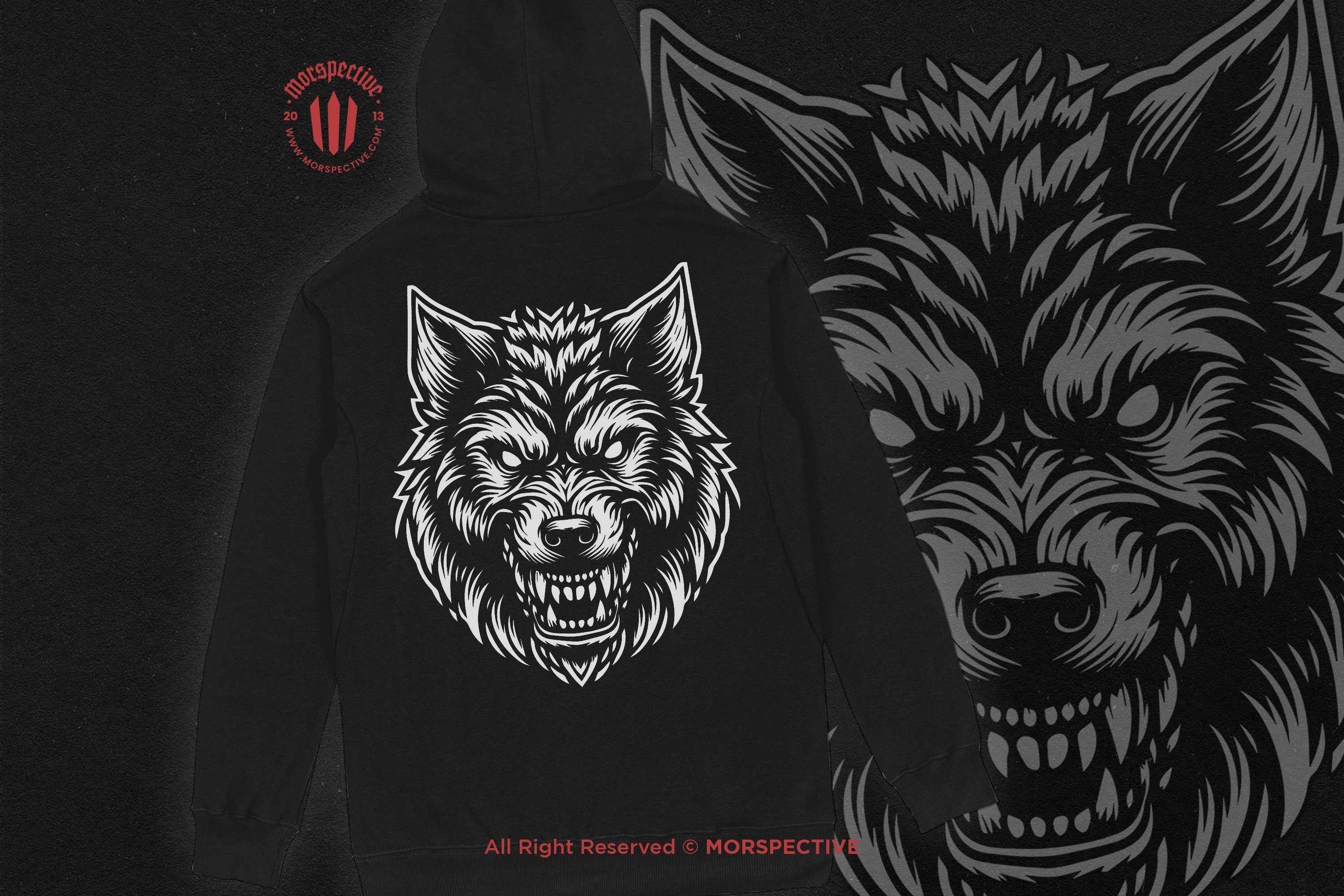 10 Bundle Dark Art Angry Wolf Head Black and White Illustration Tattoo Clipart Digital File ...