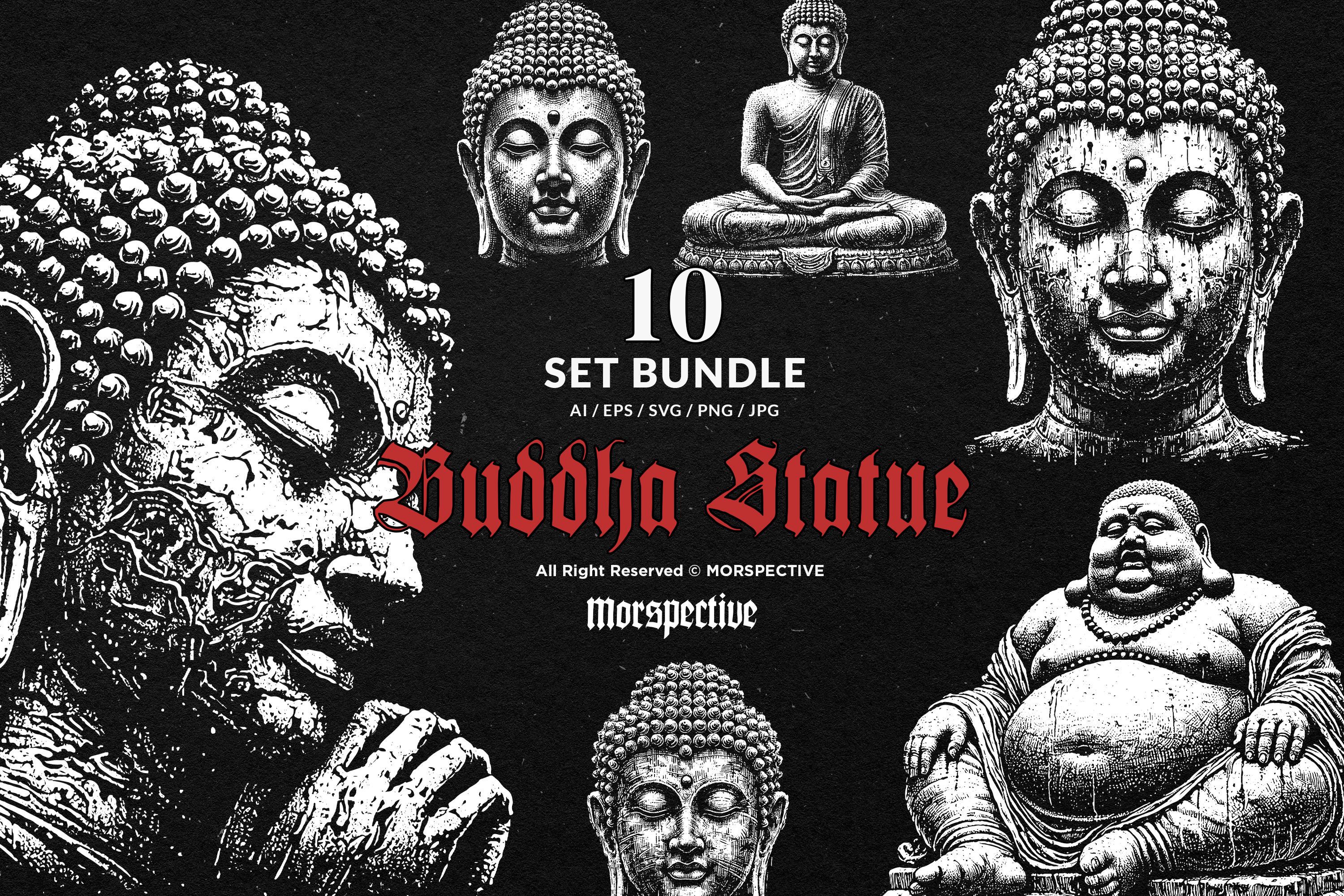 10 Bundle Dark Art Buddha Face Head Gothic Horror Tattoo Clipart ...