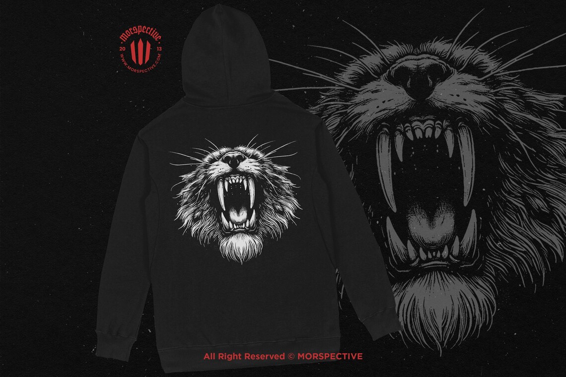 10 Bundle Dark Art Sabertooth Ancient Tiger Cat Fangs Beast Hand Drawn ...