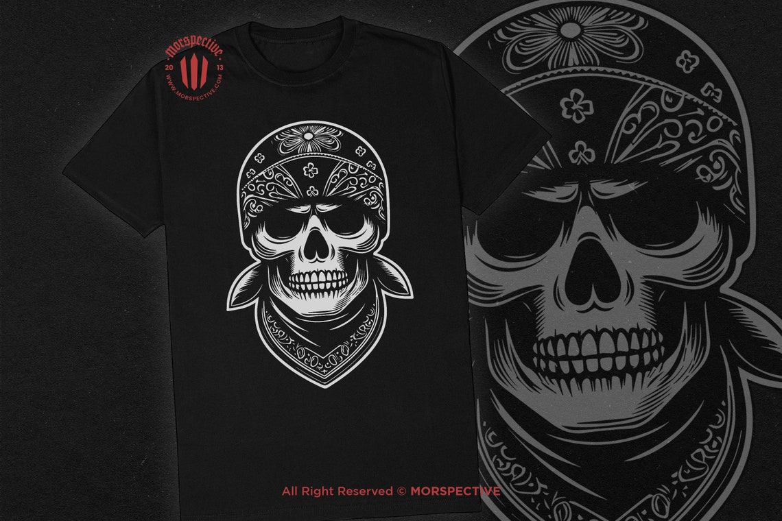 10 Bundle Dark Art Bandana Skull Head With Slayer Black and White ...