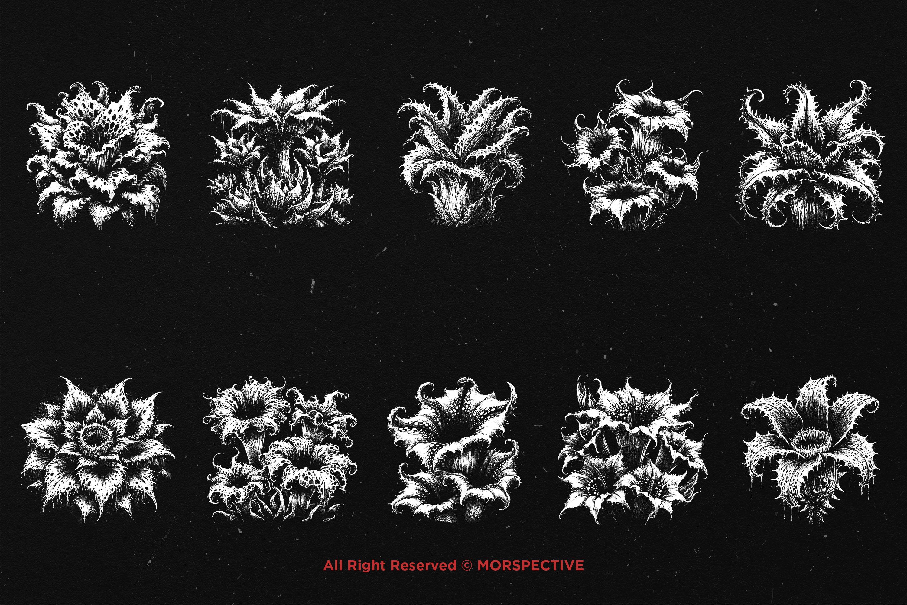 10 Bundle Dark Art Plant Scary Monster Horror Flower Spooky Wild Tree ...