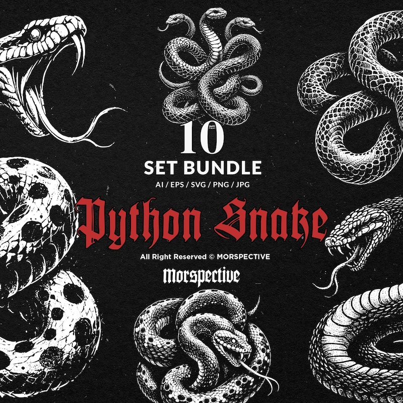 Python Snake Tattoo - Etsy