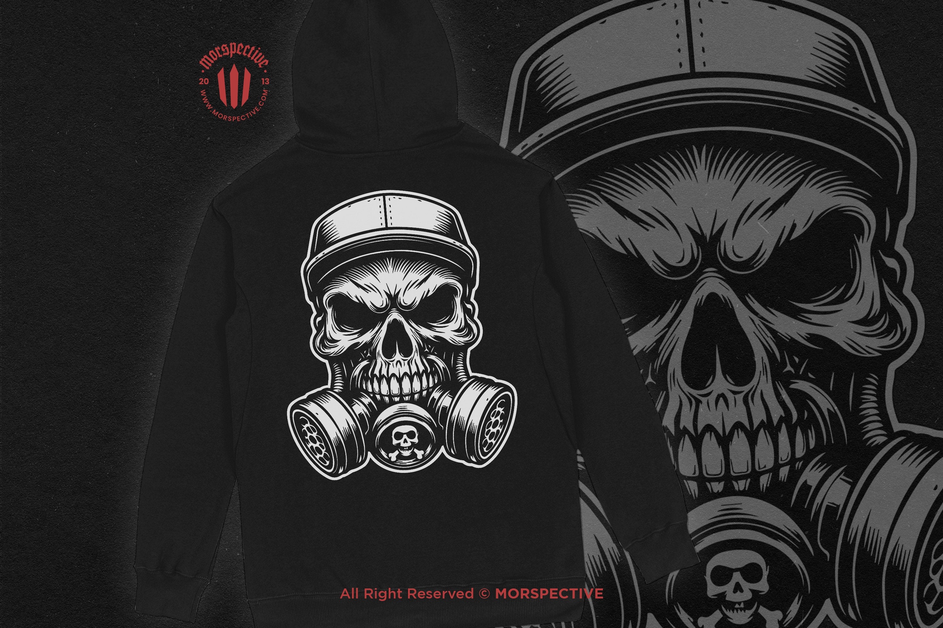 10 Bundle Dark Art Gangster Skull Head Use Gas Mask and Cap Hat Tattoo ...