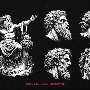 10 Bundle Dark Art Zeus Gods Greek Mythology Olympus Tattoo Clipart ...