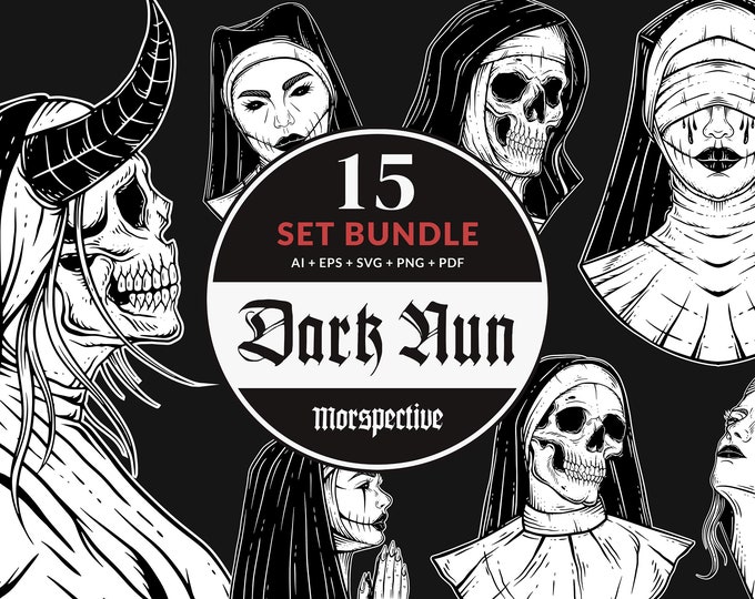 Evil Nun SVG / PNG, JPG Clipart / Satanic / Dark Occult / Devil Demon ...