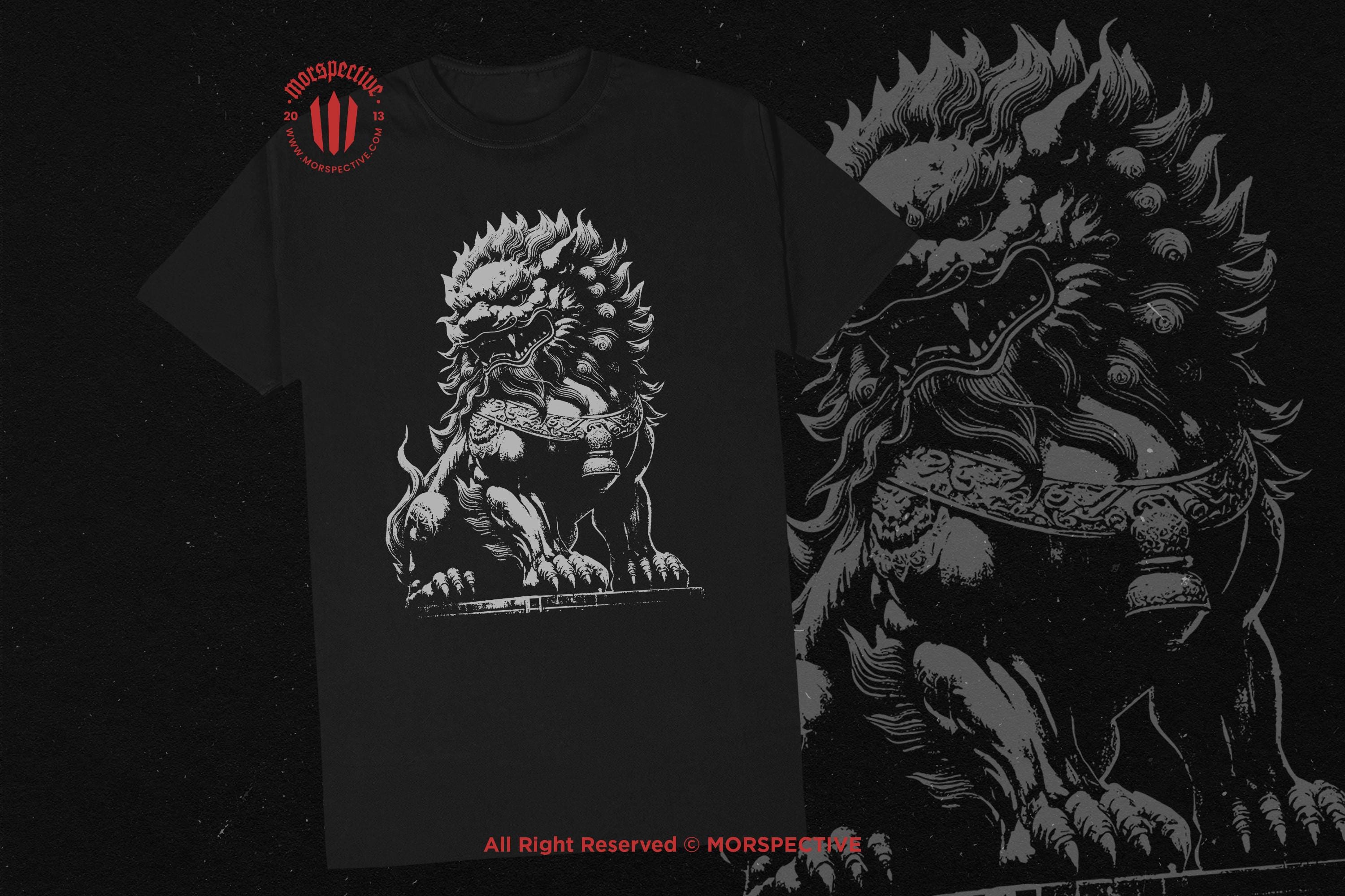 10 Bundle Dark Art Chinese Foo Dog Komainu Guardian Tattoo Clipart ...