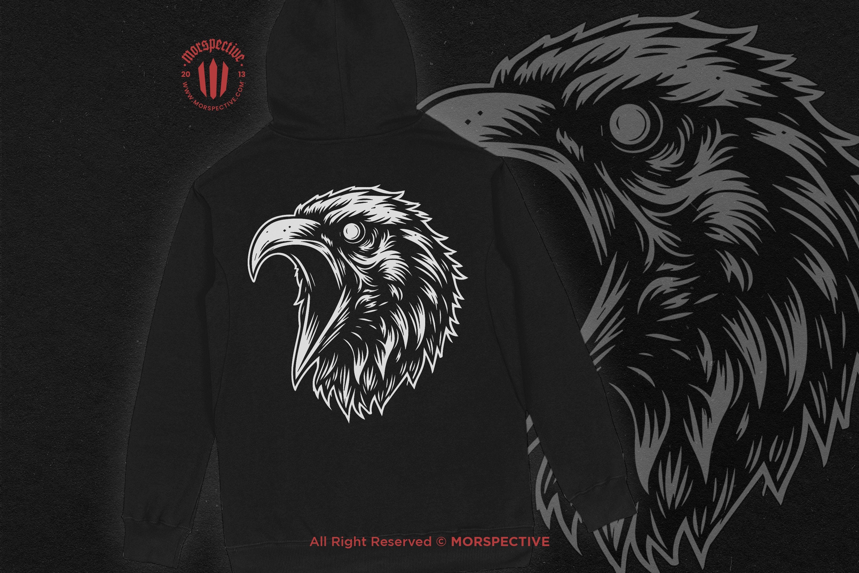 10 Bundle Dark Art Scary Angry Crow Head With Sharp Beak Black White ...