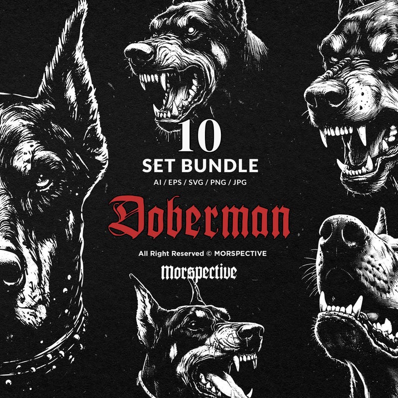 Doberman Drawing - Etsy
