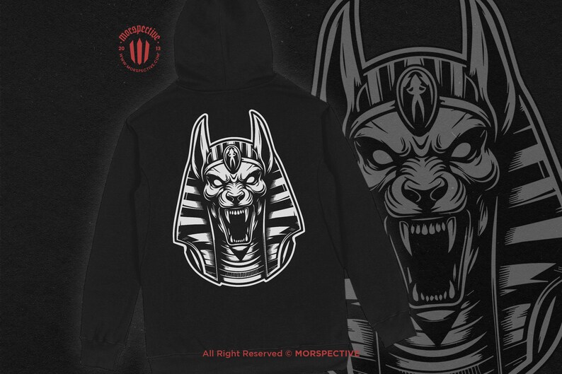10 Bundle Dark Art Angry Anubis Head Black and White Illustration ...