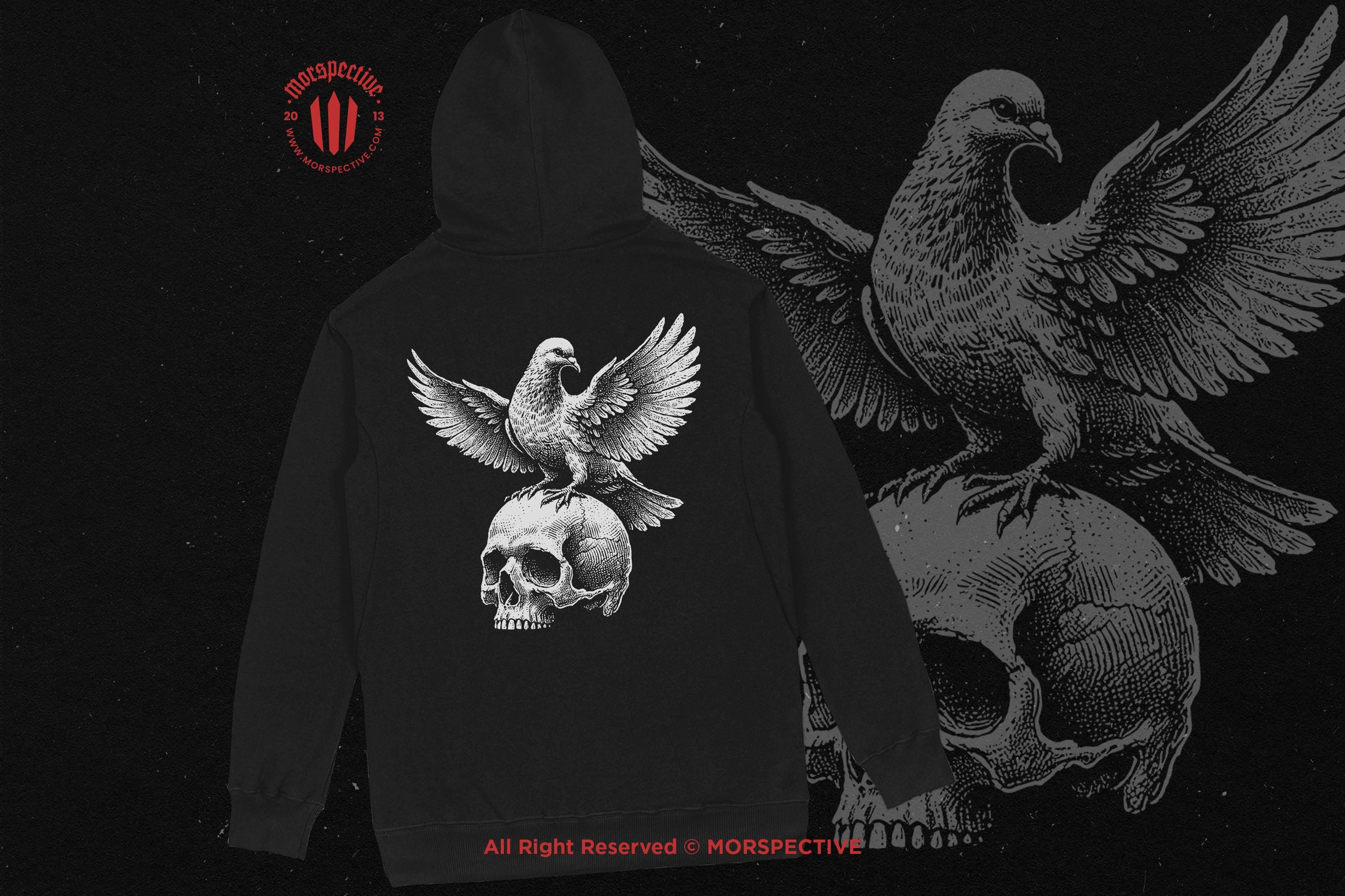 10 Bundle Dark Art Dove Standing on Skull Gothic Horror Pigeon Bird ...